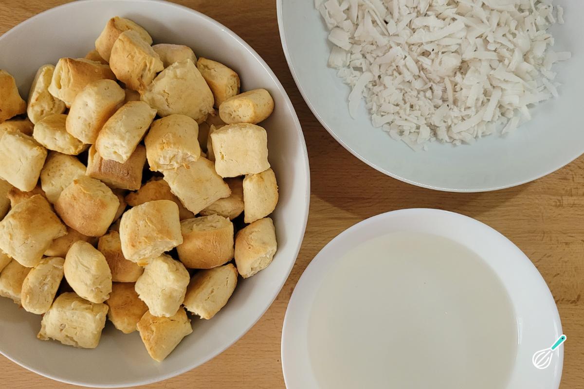 Nhoque doce Receita mineira coco e parmesão