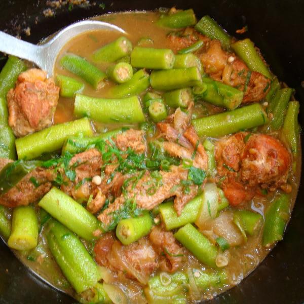 frango com quiabo sem baba