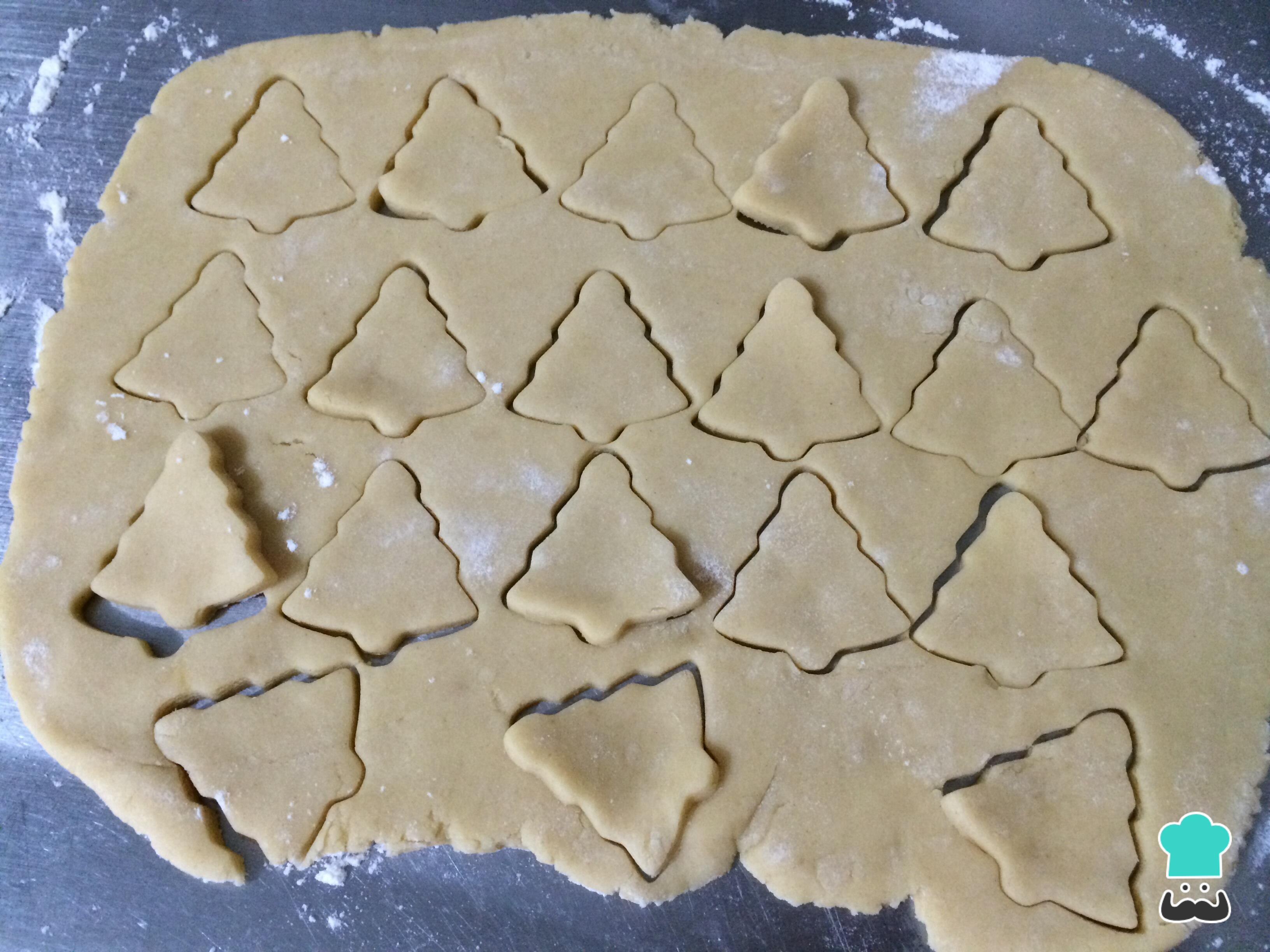 Biscoitos em forma de árvore de Natal